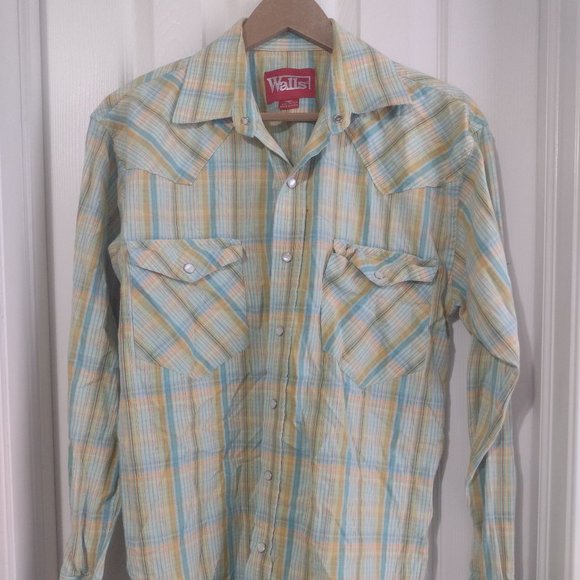 Walls | Shirts | Mens Walls Size S Button Down Shirt Pearl Snap Button ...